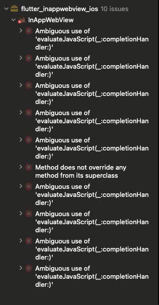 Flutterinappwebview Ambiguous Use Of Evaluatejavascript