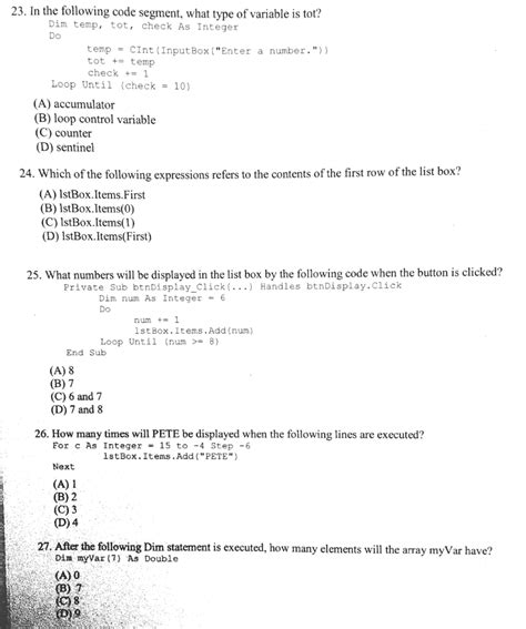 Solved 23 In The Following Code Segment What Type Of Chegg Com