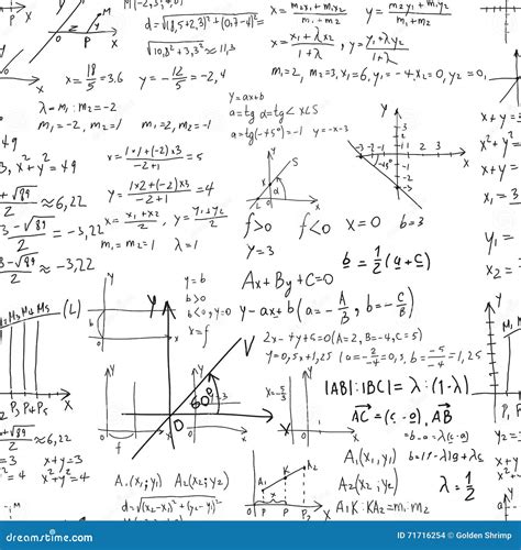 Mathematical Vector Seamless Pattern With Geometrical Figures P Stock