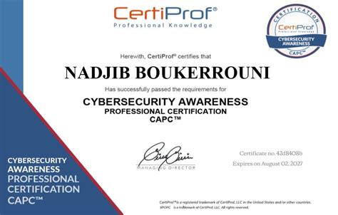 Nadjib Boukerrouni On Linkedin Cybersecurity Certification Professionaldevelopment