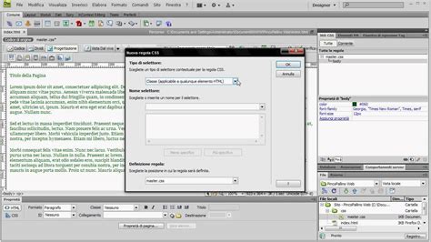 Dreamweaver Cs4 Modificare I Css Youtube