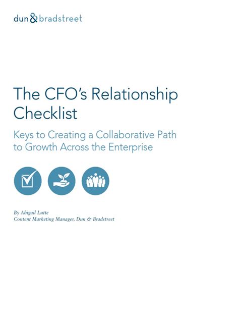 Cfo Relationship Checklist Pdf Chief Financial Officer Supply Chain