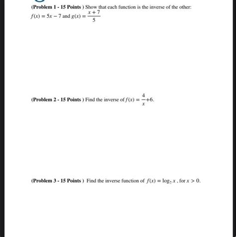 Solved Problem 1 15 Points Show That Each Function Is The