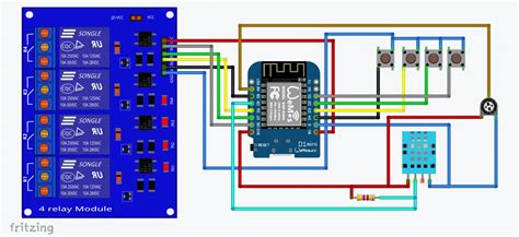 Проект с Esp8266 D1 Mini Контрол на четири релета чрез бутони и Web