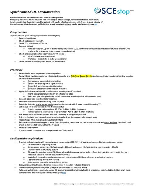 Synchronised Dc Cardioversion Pdf Cardiology Cardiovascular System