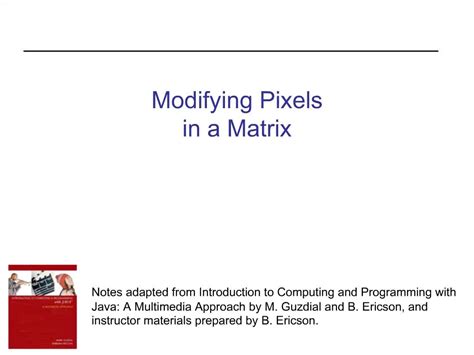 Ppt Modifying Pixels In A Matrix Powerpoint Presentation Free Download Id531800