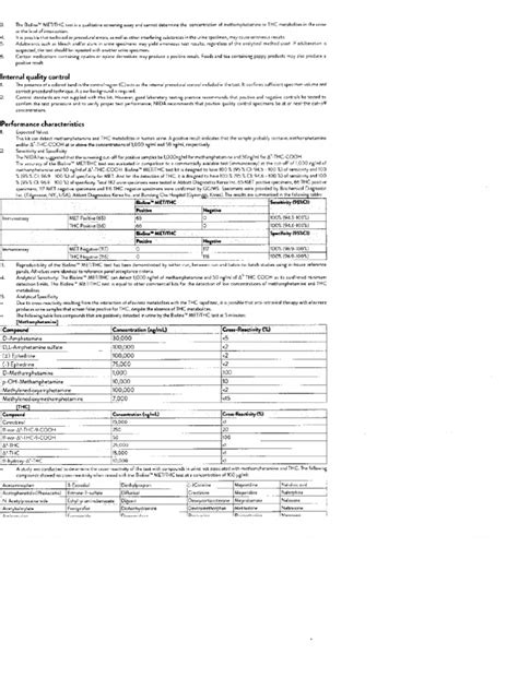 Drug Test Cut Offvalues Insert Pdf