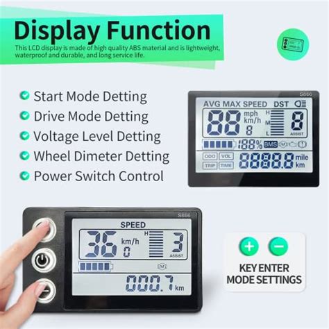 Ebike Conversion Kit 1000w 36v 48v 30a Brushless Controller Mini Lcd S866 Display For Electric