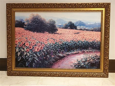 해바라기밭 골드 프레임 대형 액자 예술작품골동품수집 중고나라