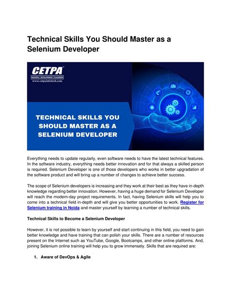 Ppt Technical Skills You Should Master As A Selenium Developer