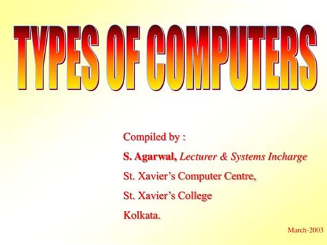 PPT TYPES OF COMPUTERS PowerPoint Presentation Free Download ID