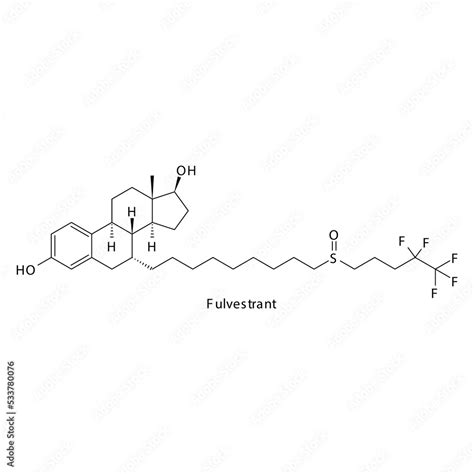 Fulvestrant Molecule Flat Skeletal Structure Selective Estrogen