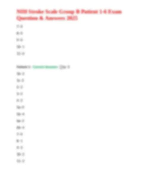 Nih Stroke Scale Group B Patient 1 6 Exam Questions And Answers Exams Nursing Docsity