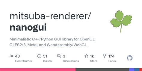 GitHub Mitsuba Renderer Nanogui Minimalistic C Python GUI Library For OpenGL GLES
