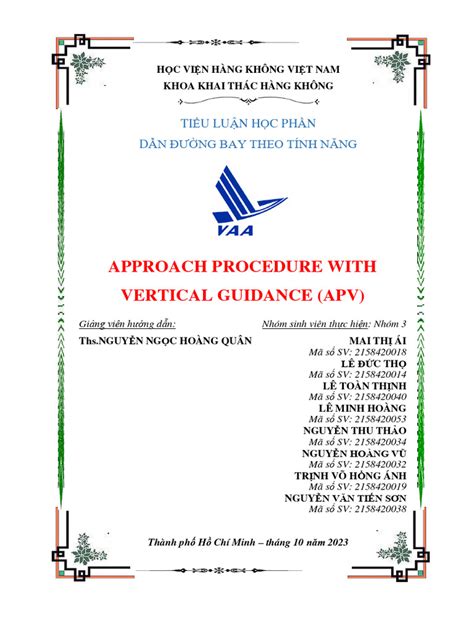 Update 1500 28 10 Pbn Nhóm 3 Approach Procedure With Vertical Guidance Apv Pdf