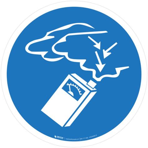 Use Gas Detector Mandatory Iso Floor Sign Comprehensive Safety