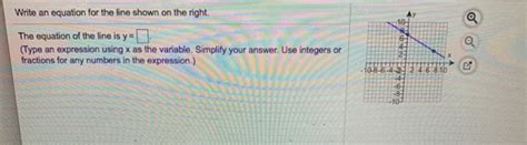 Solved Write An Equation For The Line Shown On The Right The