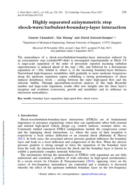 Highly Separated Axisymmetric Step Shock Waveturbulent Boundary Layer Interaction Pdf