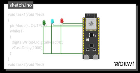 freertos led wokwi esp32 stm32 arduino simulator