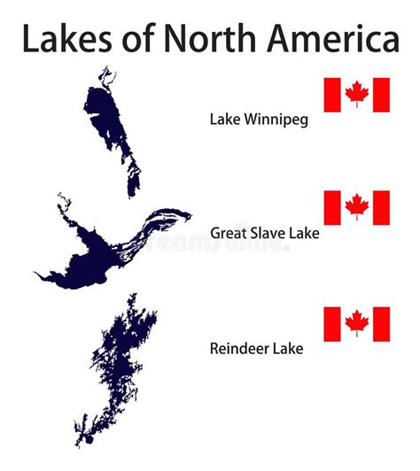 Lake Winnipeg Canada North America Map Vector Illustration Scribble