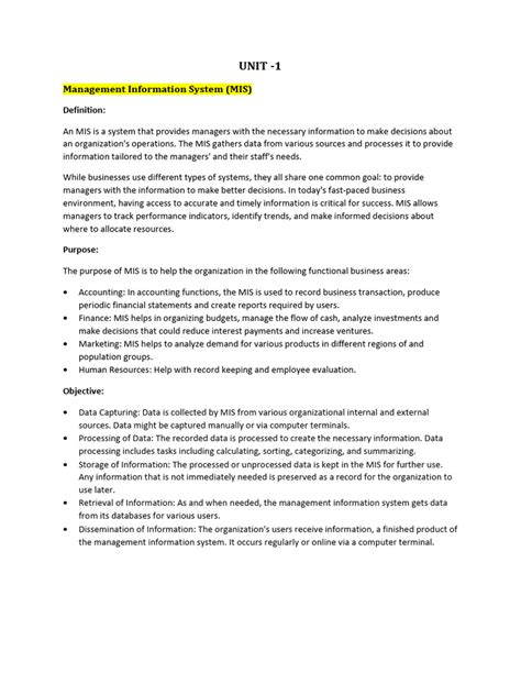 Ism Unit 1 Pdf Decision Making Information