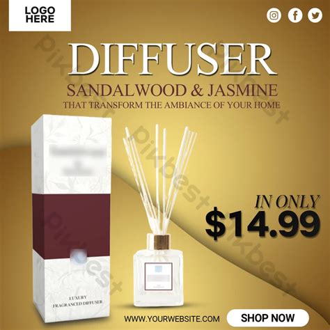 Oil Diffuser Home Decor Sale Social Media Post Template PSD Free