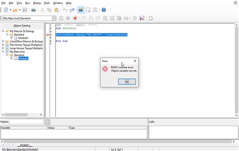 When Running Macro It Gives Error Basic Runtime Error Object Variable Not Set English Ask