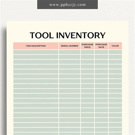 free tool inventory spreadsheet