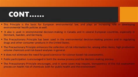 Precautionary Principle Precautionary Principle In Environmental La