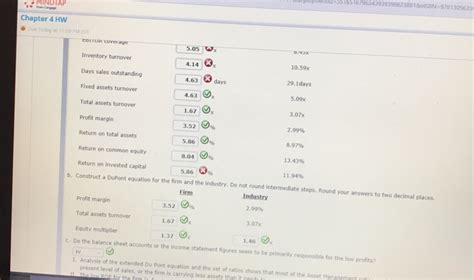 Dupont Analysis A Firm Has Been Experiencing Low