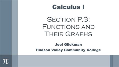 Calculus I Section P 3 Functions And Their Graphs Youtube