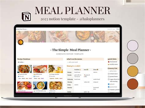 Notion Meal Planner Template Notion Dashboard Meal Planning Dieting Digital Pantry