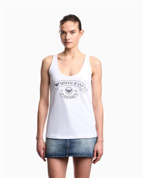Armani Jeans Printed Jersey Tank Top Emporio Armani