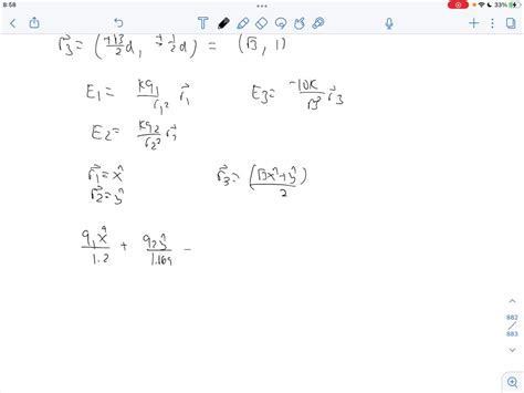 Solved A Point Charge Q 10 C And Two Unknown Point Charges 91 C And