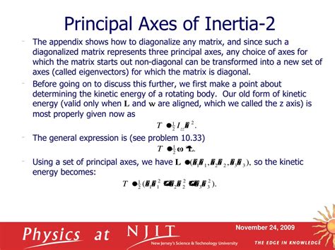 PPT Inertia Tensor Principal Axes In Physics PowerPoint Presentation ID
