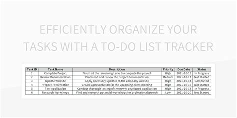 efficiently organize your tasks with a to do list tracker excel