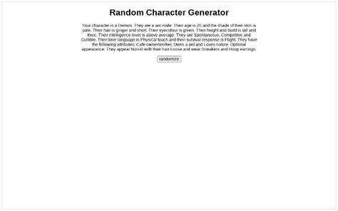 Random Character Generator