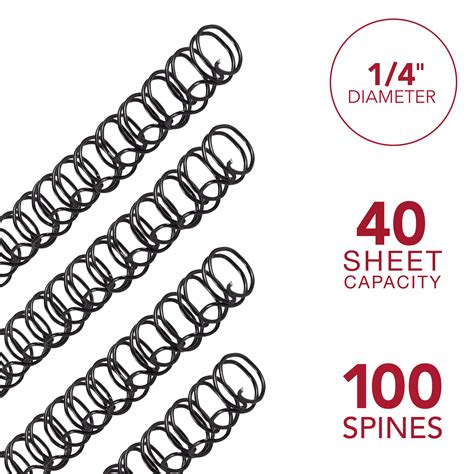 Gbc Wirebind 14 Twin Loop Binding Spines 100 Pack