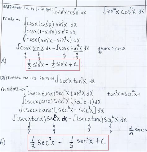 [calculus 2] Trigonometric Integrals R Homeworkhelp