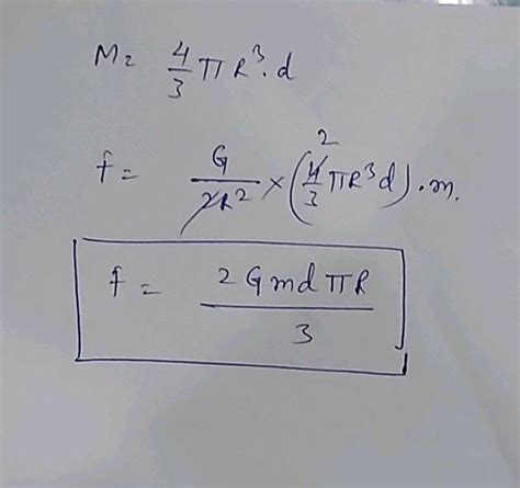 One Option Is Correct A Large Spherical Planet Of Radius R Made Of A Material Of Density D