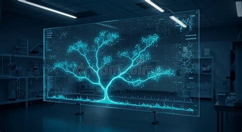 Futuristic Technology Displaying Tree Diagram In Science Lab