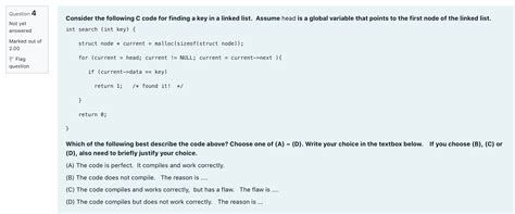 Solved Question Not Yet Consider The Following C Code For Chegg