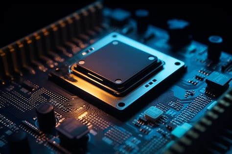 생성된 마더보드 Ai의 새로운 중앙 컴퓨터 프로세서 Cpu 및 Gpu 개념 프리미엄 사진