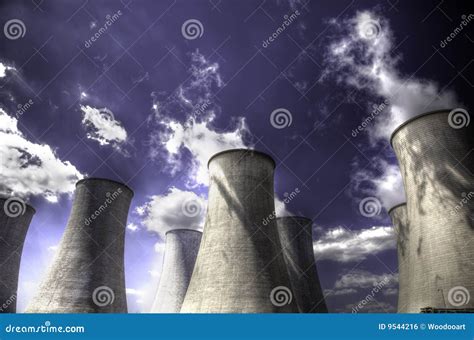 Cooling Tower Exhaust Of Oil And Gas Plant Cooling Hot Gas In Production Process And Turbine