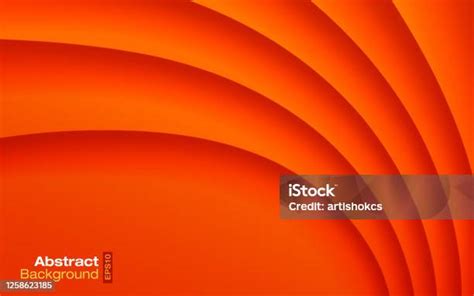 오렌지 밝은 색상 물결 모양의 배경 명함 모던 패턴 용지 곡선 그림자 텍스처 현대 프리젠 테이션 벡터 재료 디자인 일러스트레이션 오렌지색 배경에 대한 스톡 벡터 아트 및