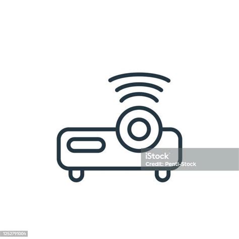 프로젝터 벡터 아이콘입니다 프로젝터 편집 가능한 스트로크 웹 및 모바일 앱 로고 인쇄 매체에 사용할 프로젝터 선형 기호입니다