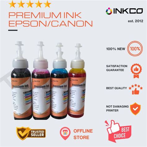Jual Inkco Tinta Premium Printer Canon Epson 100ml Shopee Indonesia