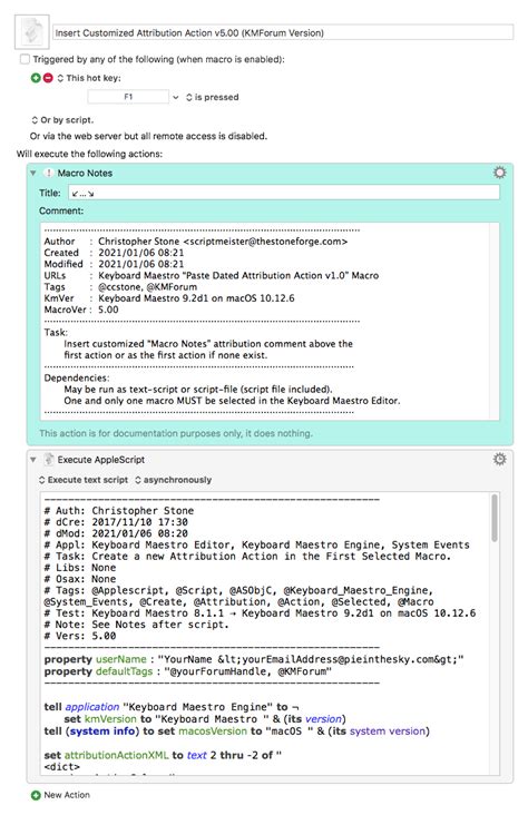 Keyboard Maestro Editor ⇢ Paste Dated Attribution Action V601 Macro