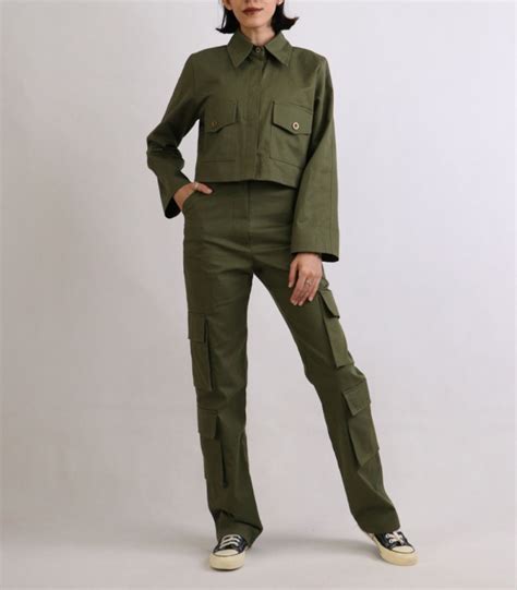 ست شلوار شیش جیب و کت دخترانه خرید کت شلوار تامبوی سبز ارتشی