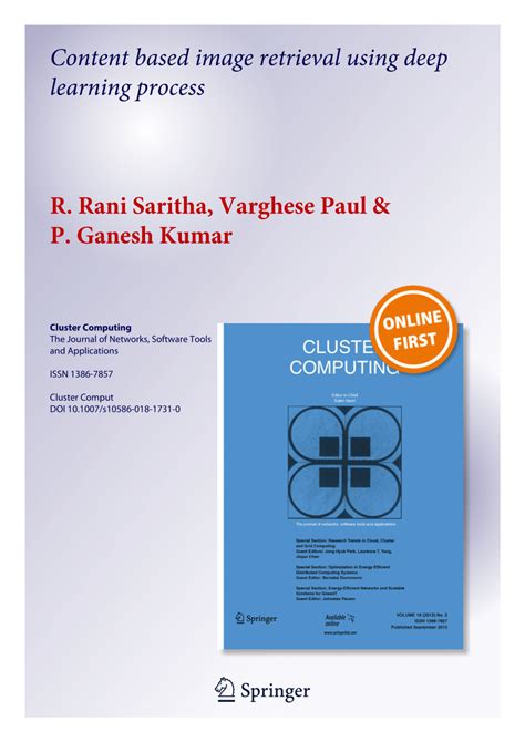 Pdf Content Based Image Retrieval Using Deep Learning Process